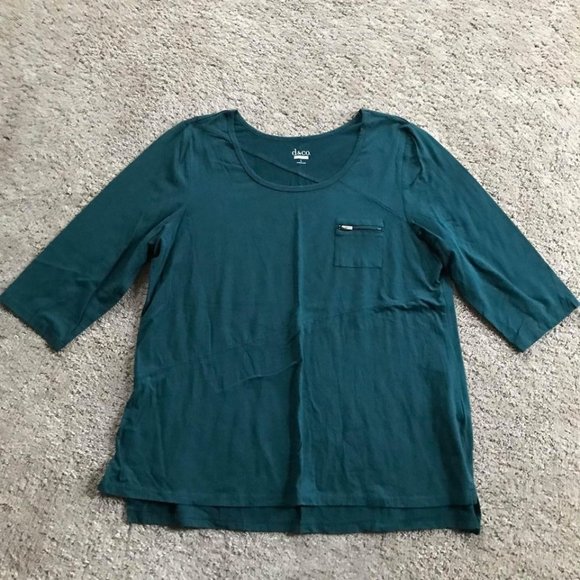 Denim&Co | Tops | Denim Co Womens Large Green Top | Poshmark